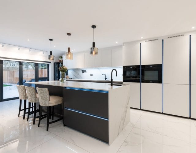 Modern Nolte Kitchen in White & Graphite | Ebstone Kitchens